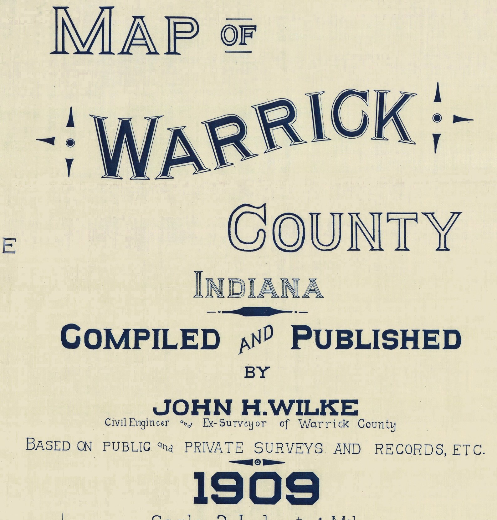 1909 Farm Line Map of Warrick County Indiana - Etsy