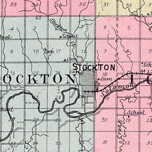 1904 Map of Rooks County Kansas Stockton Plainville - Etsy