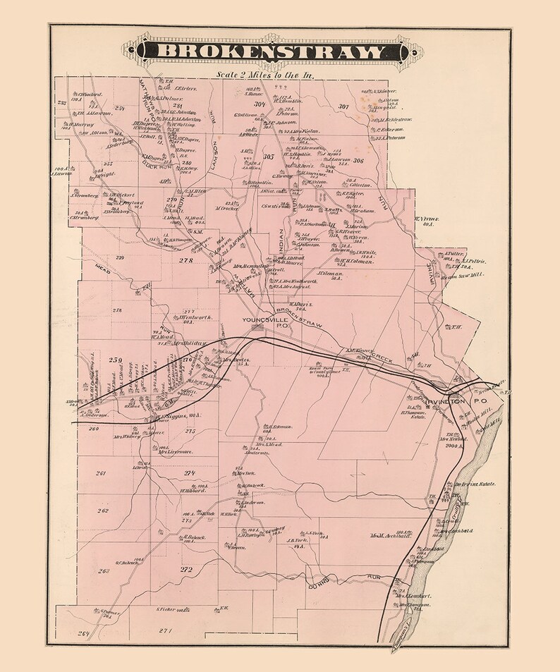 1878 Map of Brokenstraw Township Warren County Pennsylvania - Etsy