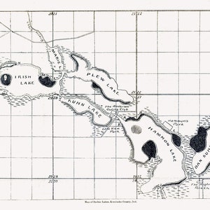 1900 Map of Barbee Chain of Lakes Kosciusko County Indiana - Etsy