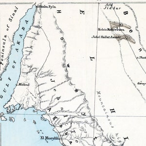 1884 Map of North Western Arabia - Etsy