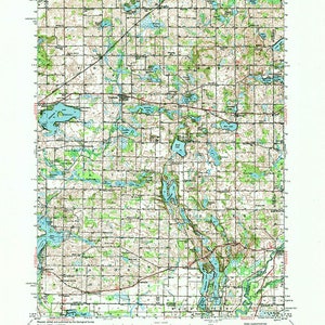 1948 Topo Map of Vandalia Michigan Quad Chain Lake - Etsy