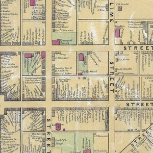 1850 Town Map of Lancaster Lancaster County Pennsylvania - Etsy