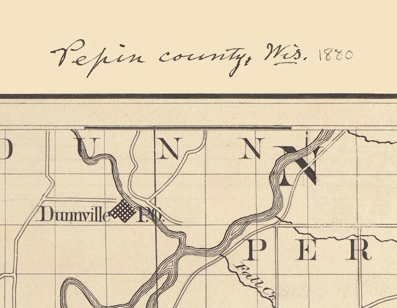 1880 Map of Pepin County Wisconsin - Etsy