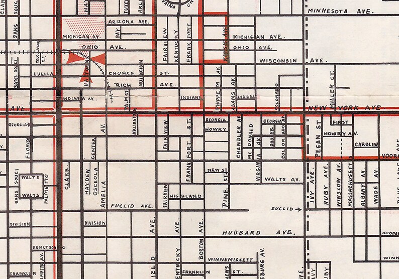 1950s Map of Deland Volusia County Florida - Etsy