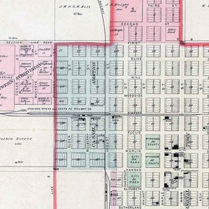 1884 Map of Mcpherson Mcpherson County Kansas - Etsy