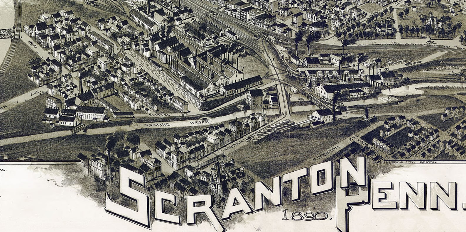 1890 Panoramic Map of Scranton Pennsylvania - Etsy