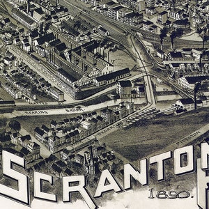 1890 Panoramic Map of Scranton Pennsylvania - Etsy