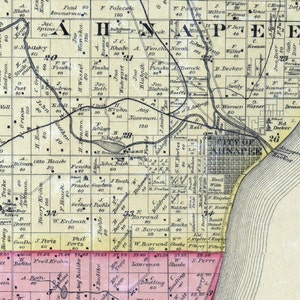 1895 Map of Kewaunee County Wisconsin Ahnapee - Etsy
