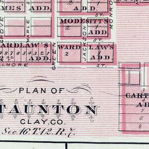 1876 Map of Clay County Indiana Staunton Brazil - Etsy