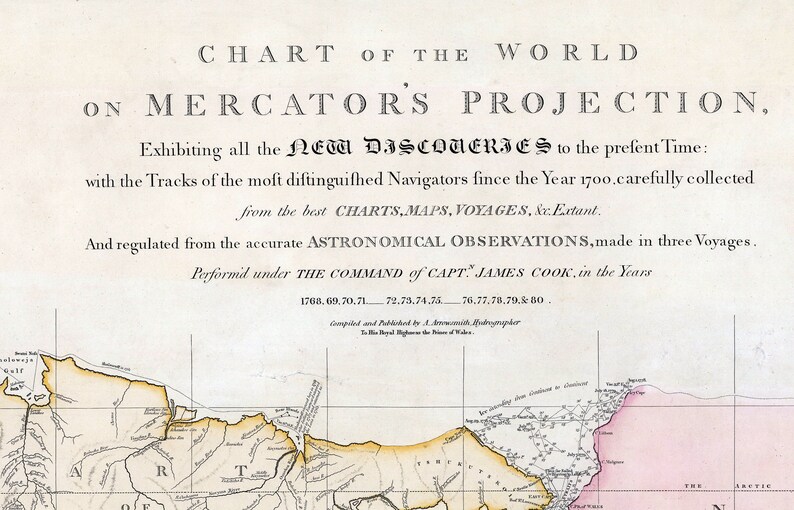 1808 Map of the World - Etsy