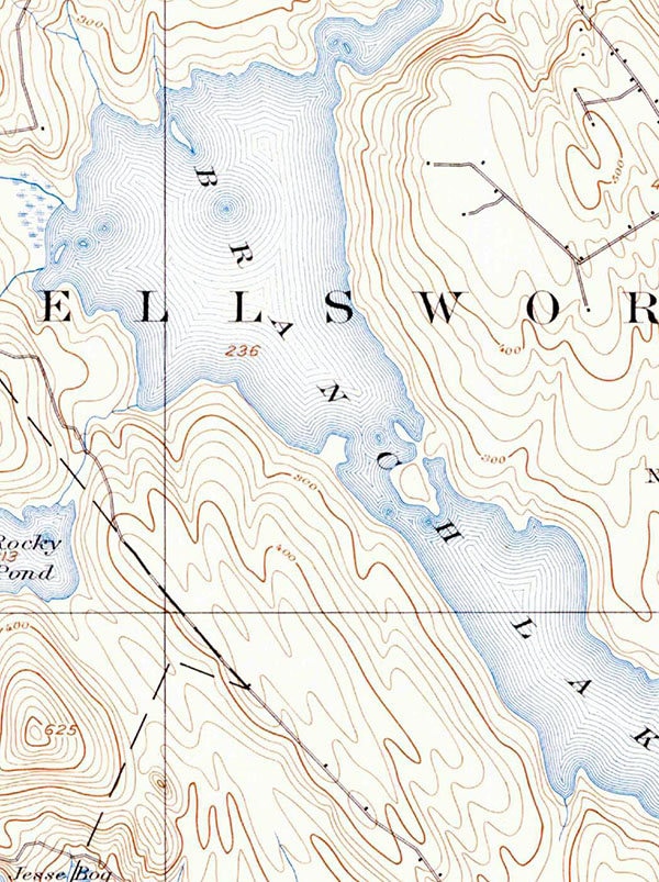 1900 Topo Map of Orland Maine Ellsworth & Branch Lake | Etsy