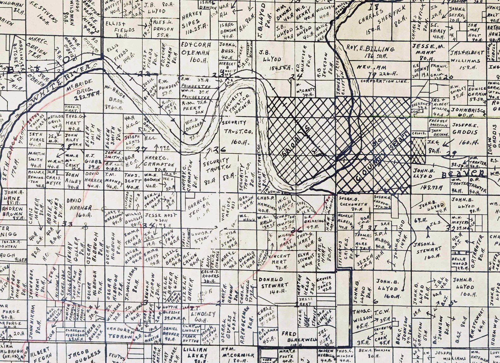 1921 Farm Line Map of Martin County Indiana - Etsy