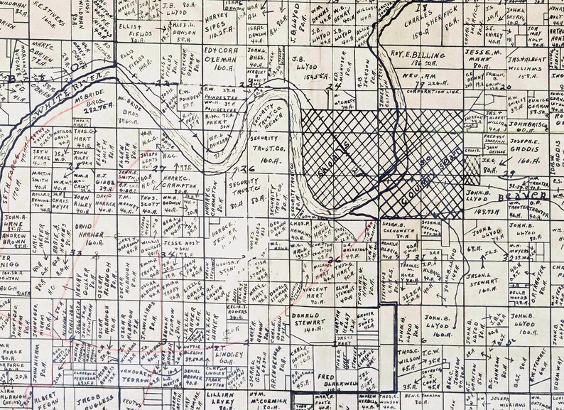 1921 Farm Line Map of Martin County Indiana - Etsy
