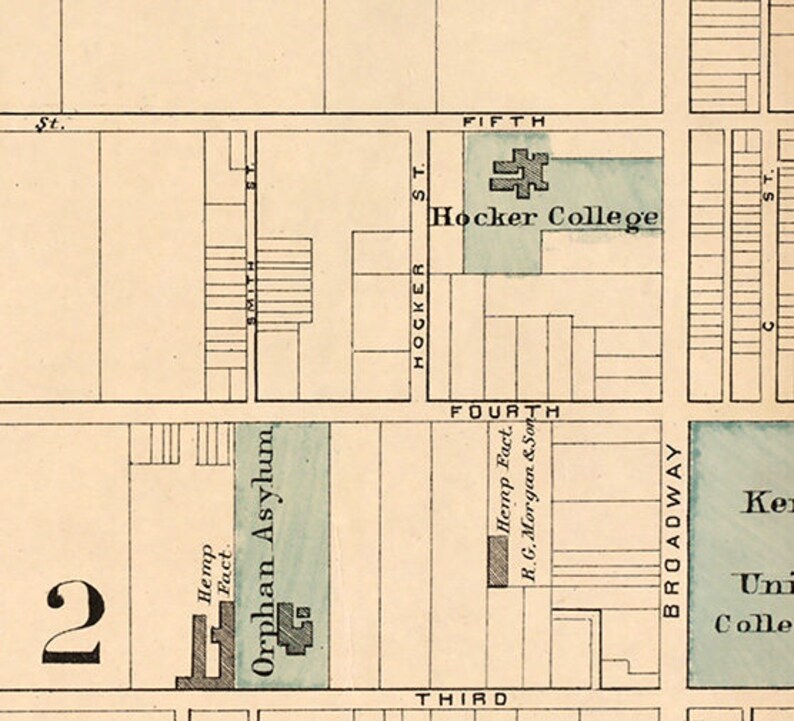 1877 Map of Northern Lexington Fayette County Kentucky - Etsy