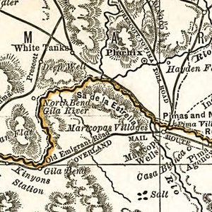 1876 Map of Arizona Showing Stage Lines and Counties - Etsy