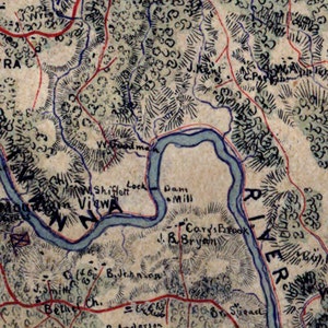 1863 Map of Fluvanna County Virginia Family Names Genealogy - Etsy
