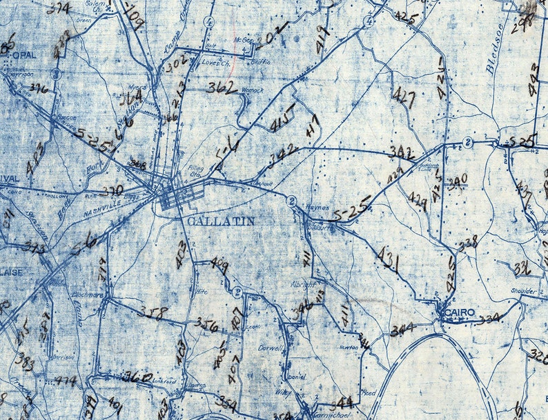 1930 Map of Sumner County Tennessee - Etsy