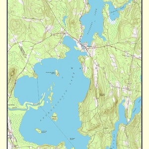 1980 Map of Lake Androscoggin Maine - Etsy