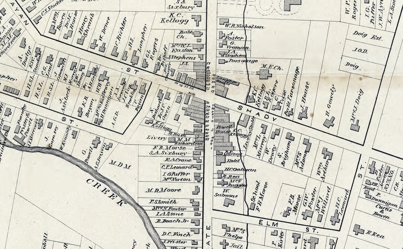 1875 Town Map of Lowville Lewis County New York - Etsy