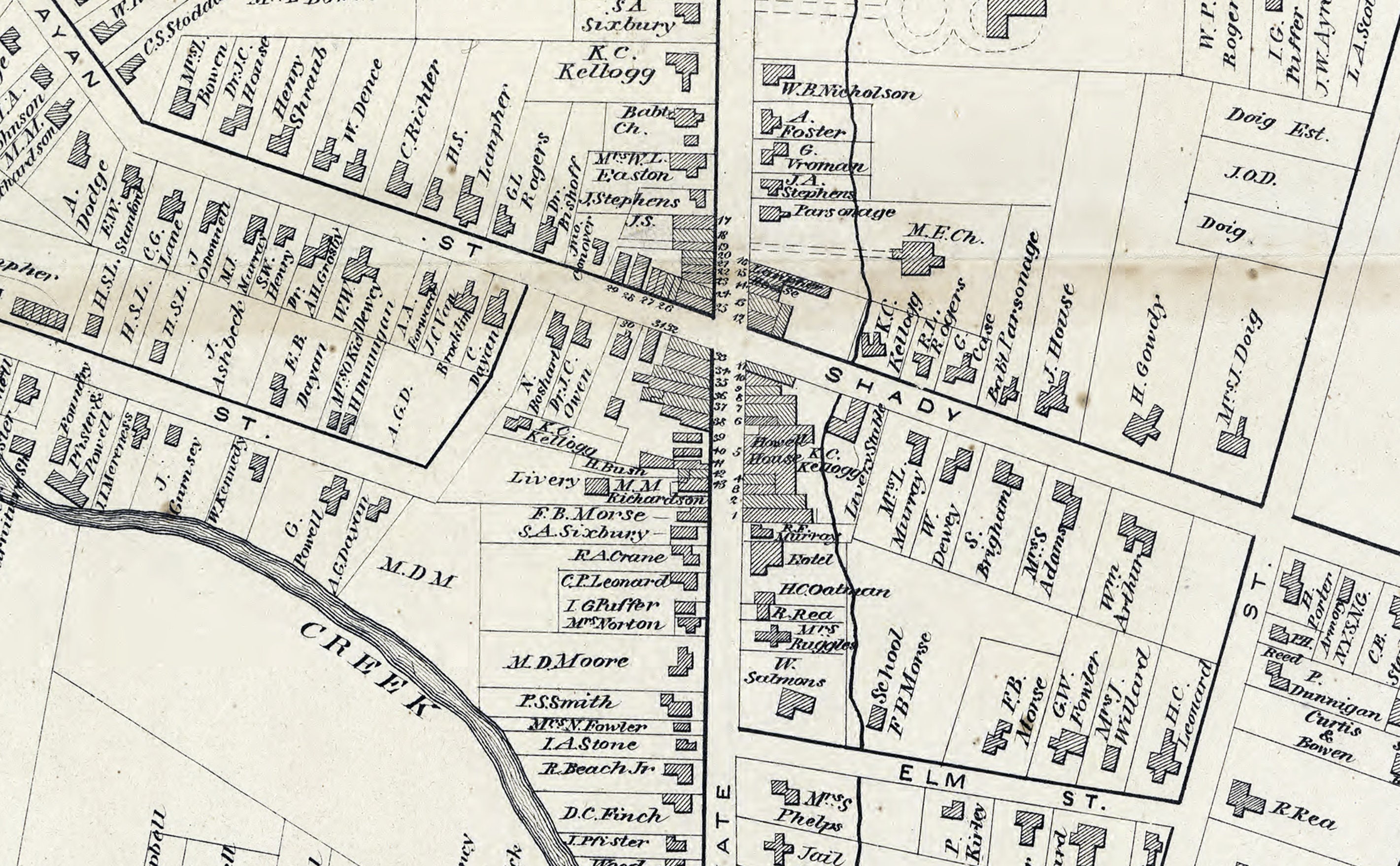 1875 Town Map of Lowville Lewis County New York - Etsy