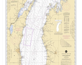 2015 Nautical Map of Muskegon Harbor & Lake Michigan | Etsy