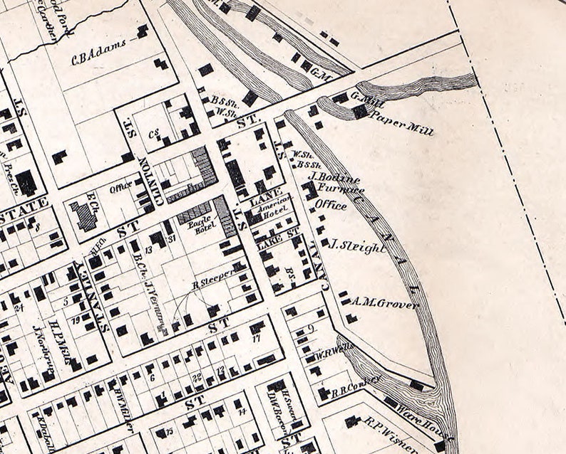 1858 Town Map of Mount Morris Livingston County New York | Etsy