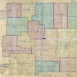 1856 Farm Line Map of Wayne County Indiana - Etsy