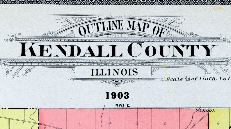 1903 Map of Kendall County Illinois - Etsy