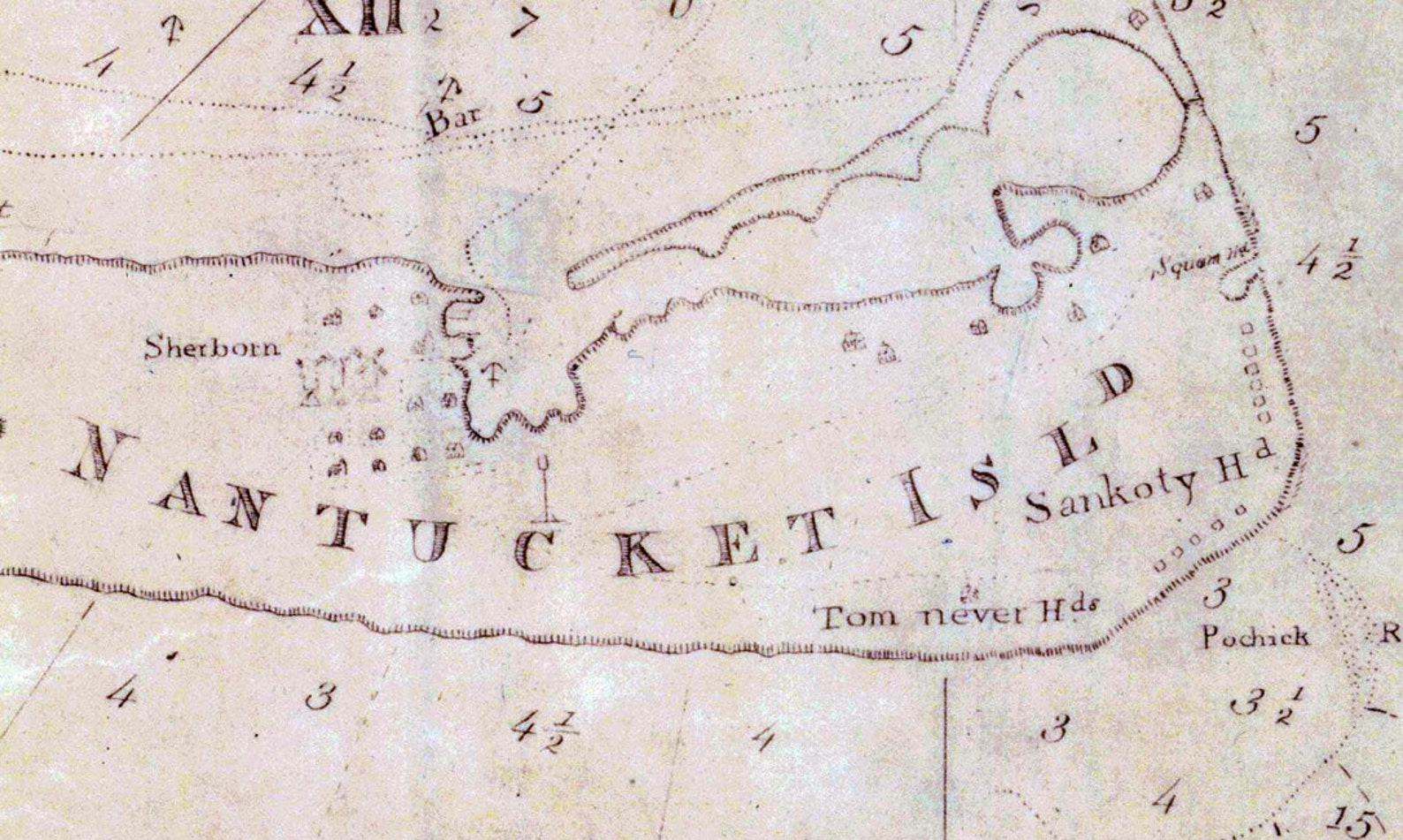 1791 Nautical Chart Map of Nantucket Shoals and Marthas Vineyard ...