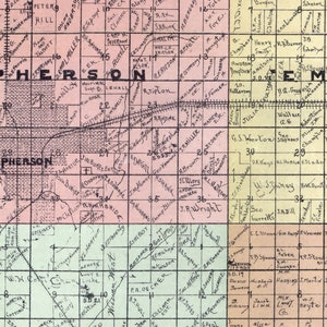 1898 Map of Mcpherson County Kansas - Etsy