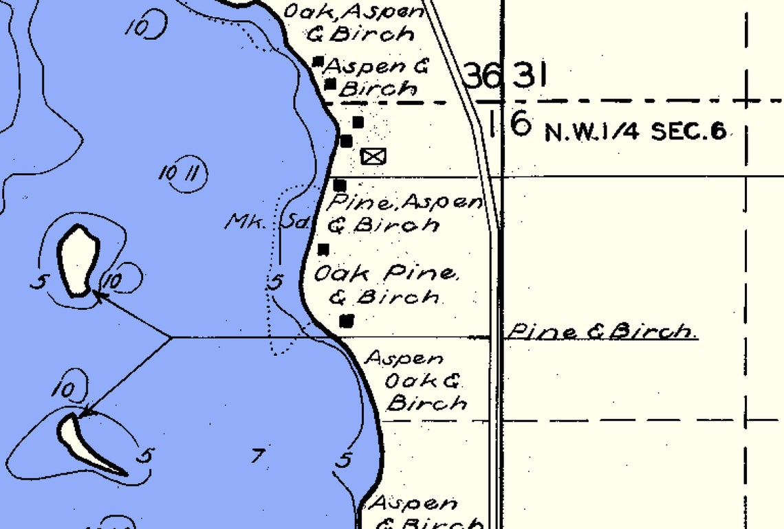 1941 Map of Buckskin Lake Vilas and Oneida County Wisconsin - Etsy