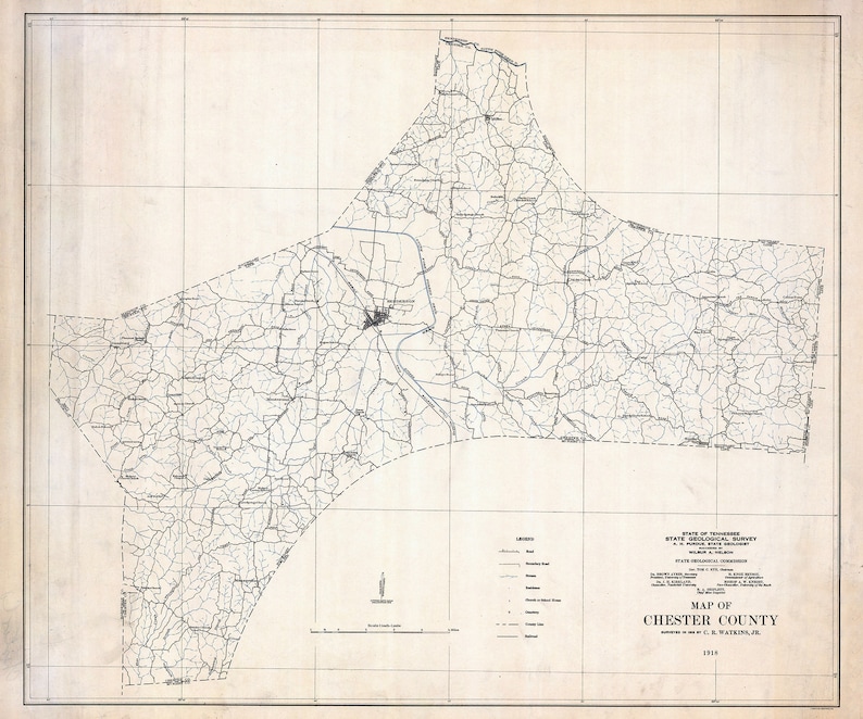 1918 Map of Chester County Tennessee - Etsy Australia