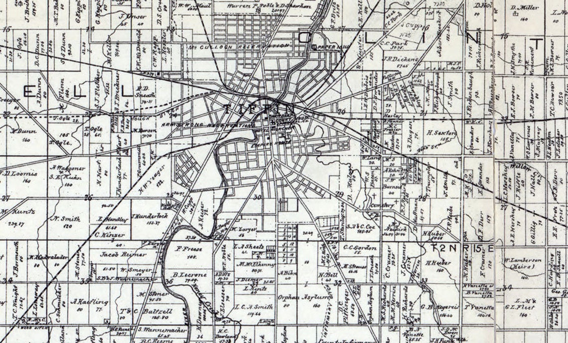 1891 Farm Line Map of Seneca County Ohio Tiffin - Etsy
