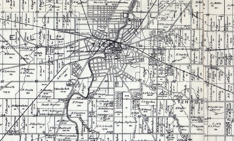 1891 Farm Line Map of Seneca County Ohio Tiffin - Etsy