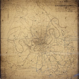 1900 Cadastral Map of Davidson County Tennessee Nashville - Etsy