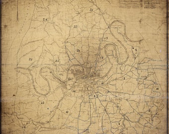 1871 Map of Davidson County Tennessee Nashville | Etsy