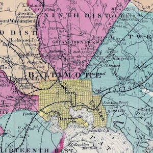 1873 Map of Baltimore and Harford County Maryland - Etsy