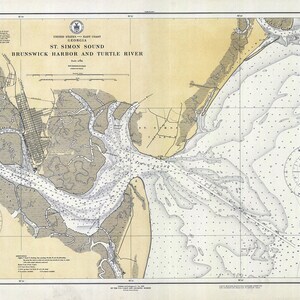 1926 Nautical Chart of St Simon Sound Brunswick Harbor Georgia - Etsy
