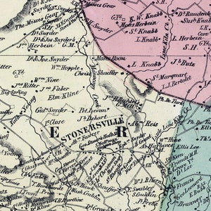 1862 Map of Oley Exeter and Amity Townships Berks County Pennsylvania ...