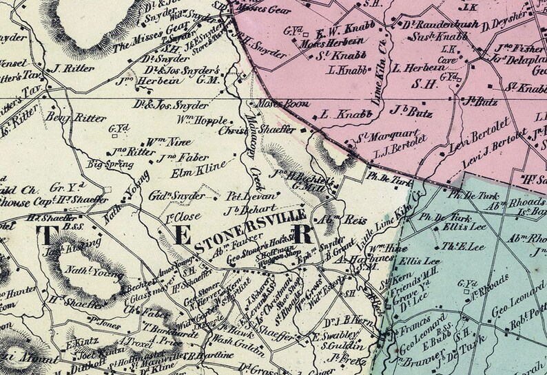 1862 Map of Oley Exeter and Amity Townships Berks County | Etsy