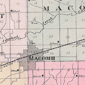 1893 Map of Mcdonough County Illinois Macomb - Etsy