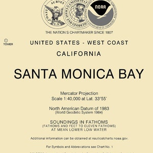 2010 Nautical Map of Santa Monica Bay King Harbor California - Etsy