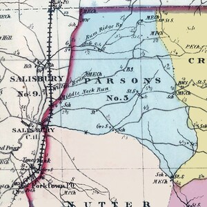 1866 Map of Worcester County Maryland - Etsy