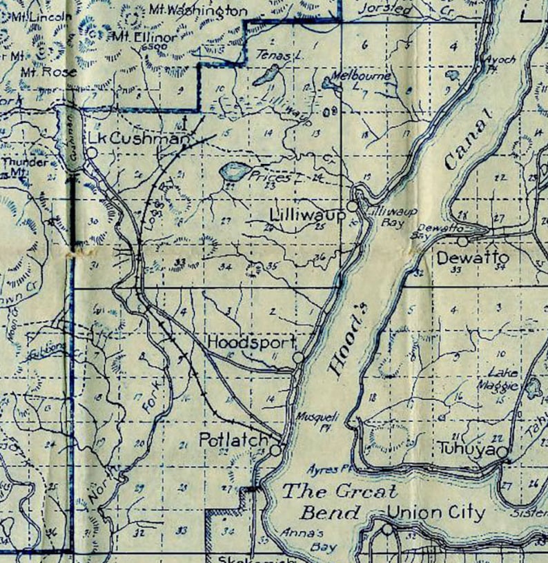 1917 Map of Mason County Washington - Etsy