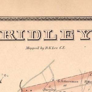 1875 Map of Ridley Township Delaware County Pennsylvania - Etsy