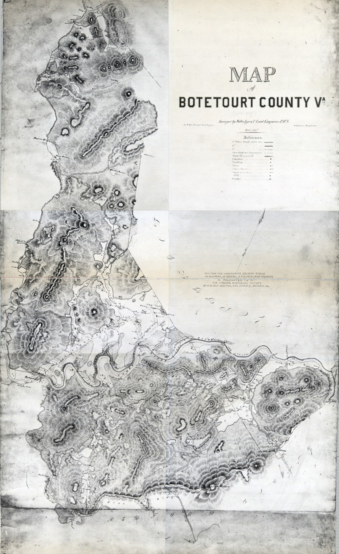 1860 Map of Botetourt County Virginia Family Names Genealogy - Etsy
