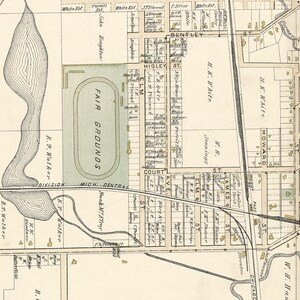 1893 Town Map of Lapeer Lapeer County Michigan - Etsy