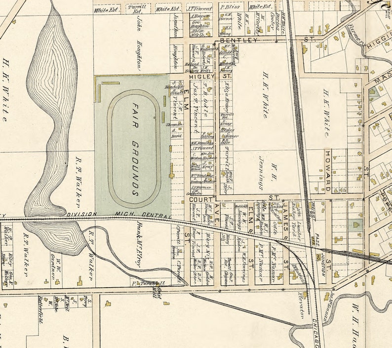 1893 Town Map of Lapeer Lapeer County Michigan - Etsy