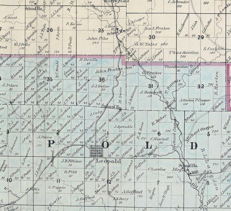 1861 Farm Line Map of Perry County Indiana - Etsy